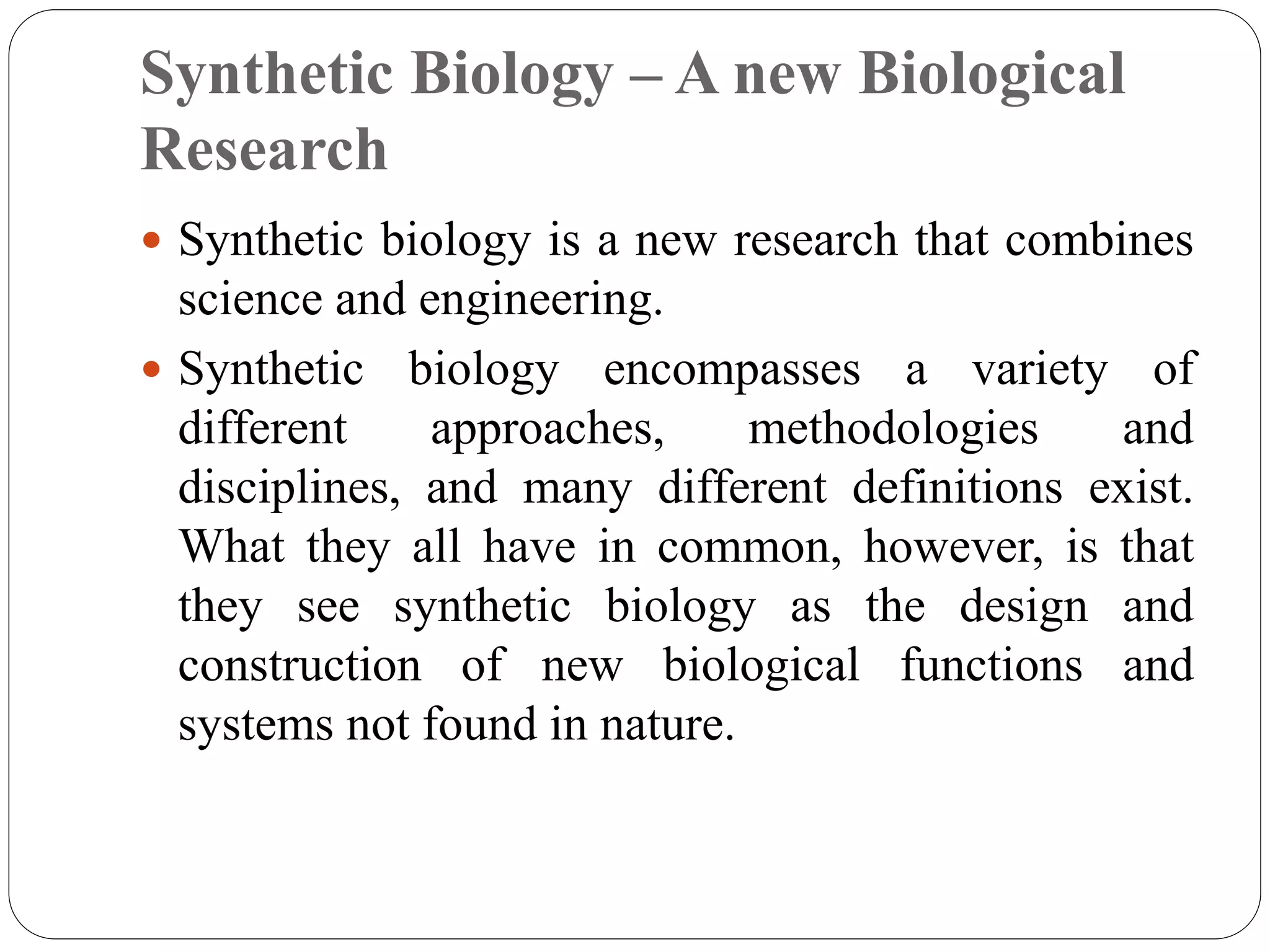System and synthetic biology | PPTX