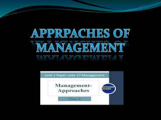 Approaches of Management(Principles of Management) | PPTX