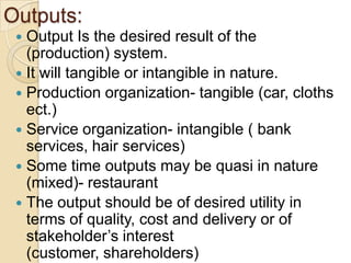 System approach of production function | PPTX