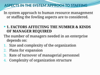 SYSTEM APPROACH TO STAFFING presentation | PPTX