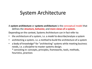 System architecture infosheet | PPTX