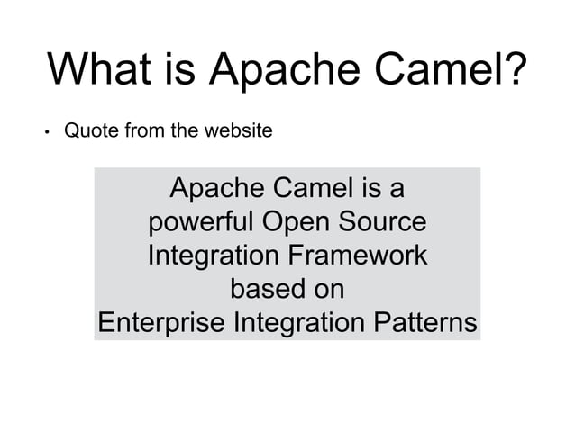 Introduction to Apache Camel | PPTX