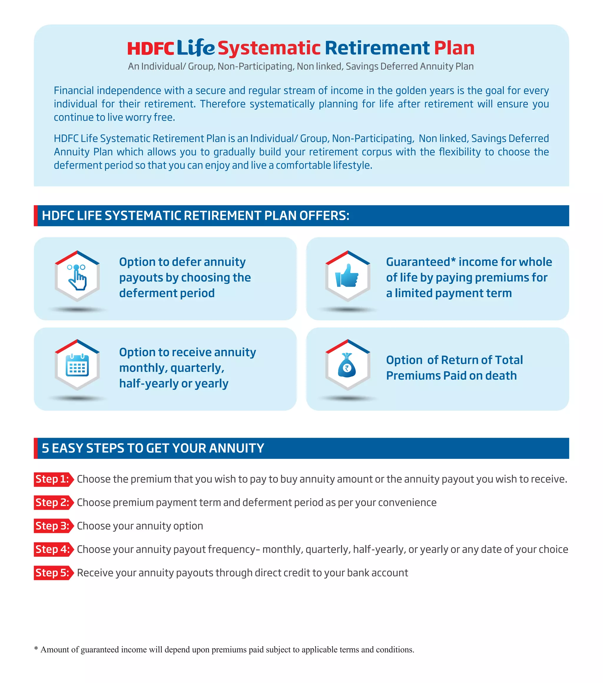 Systematic Retirement & Pension Plans Online 2022 - HDFC Life | PDF