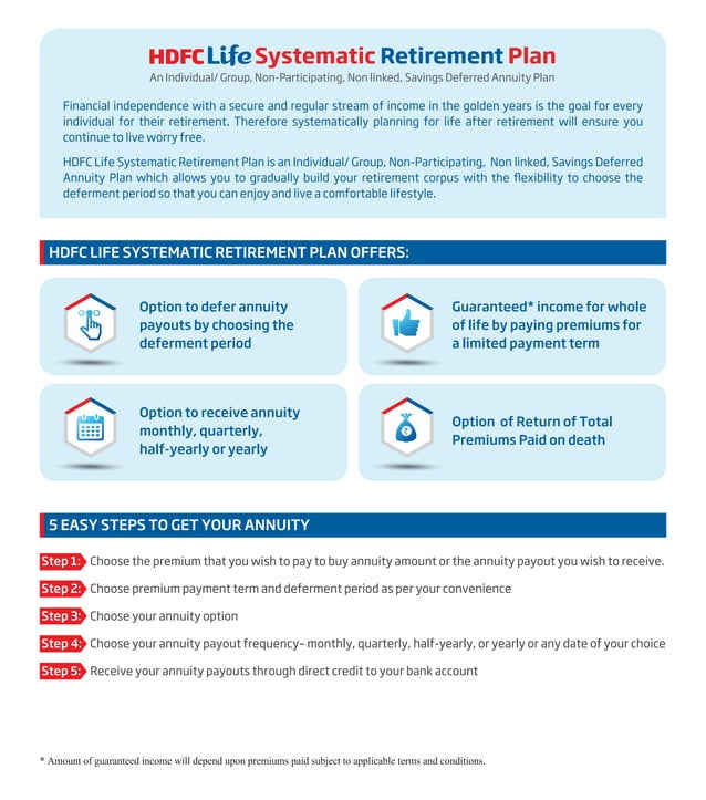 Systematic Retirement & Pension Plans Online 2023 - HDFC Life | PDF