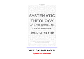 Systematic Theology | PDF