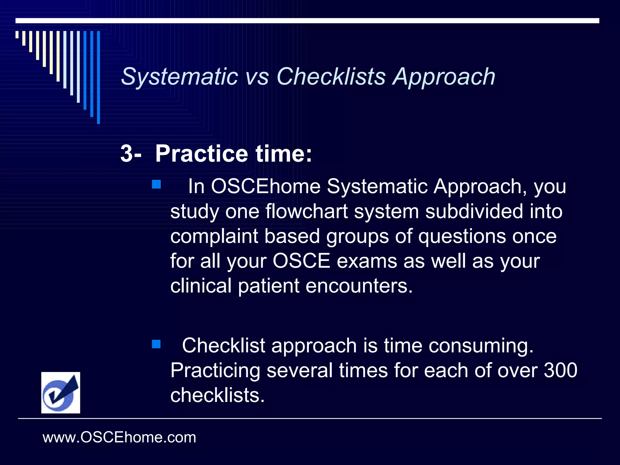 OSCEhome Systematic Approach Vs Checklists | PPT