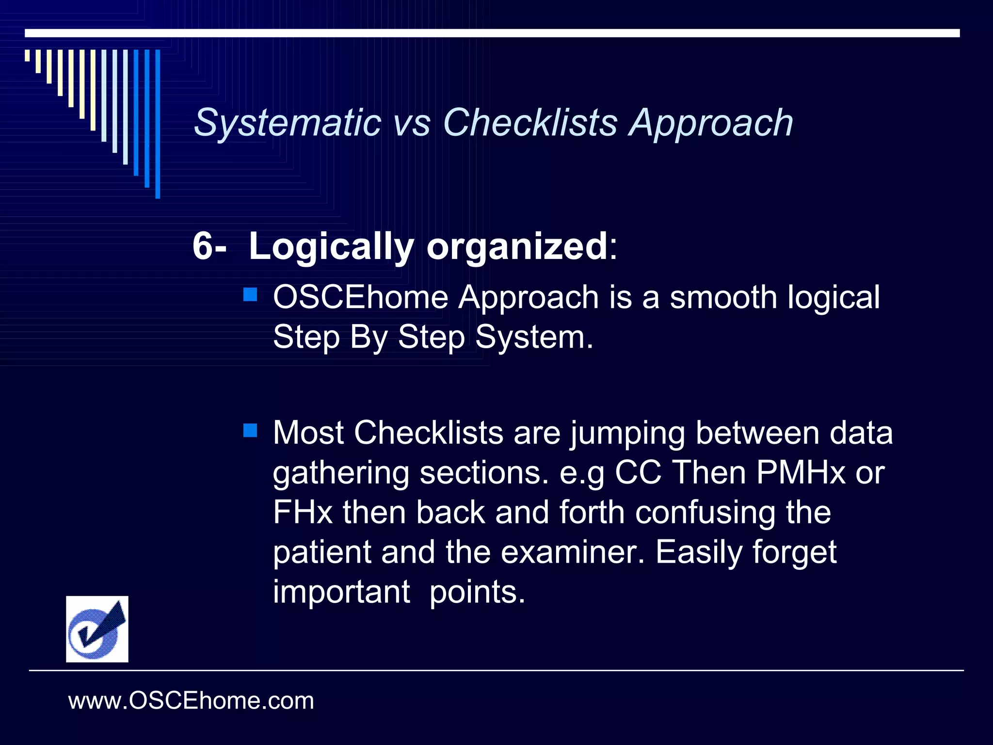 OSCEhome Systematic Approach Vs Checklists | PPT