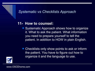 OSCEhome Systematic Approach Vs Checklists | PPT