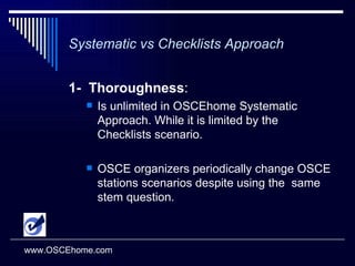 OSCEhome Systematic Approach Vs Checklists | PPT