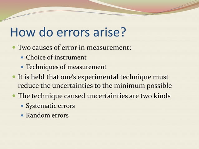 Systematic and random errors in measurement.pptx | Physics | Science