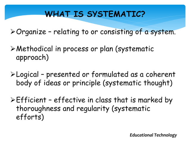 Systematic Approach to Teaching | PPTX