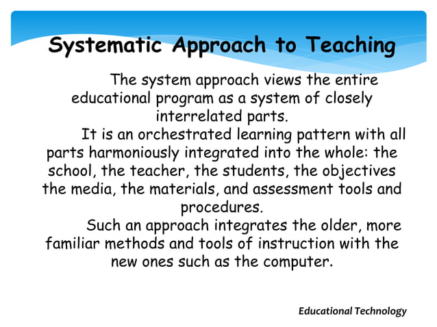 Systematic Approach to Teaching | PPTX