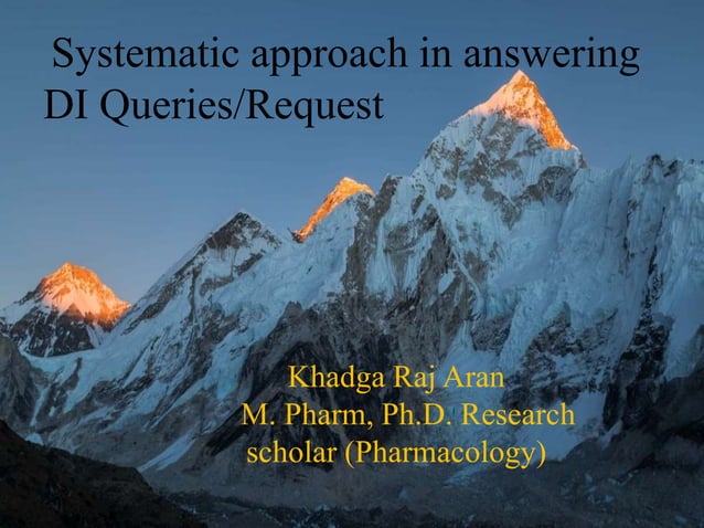 Systematic approach in answering DI queries request | PPT