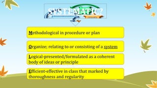 Systematic approach to education | PPTX