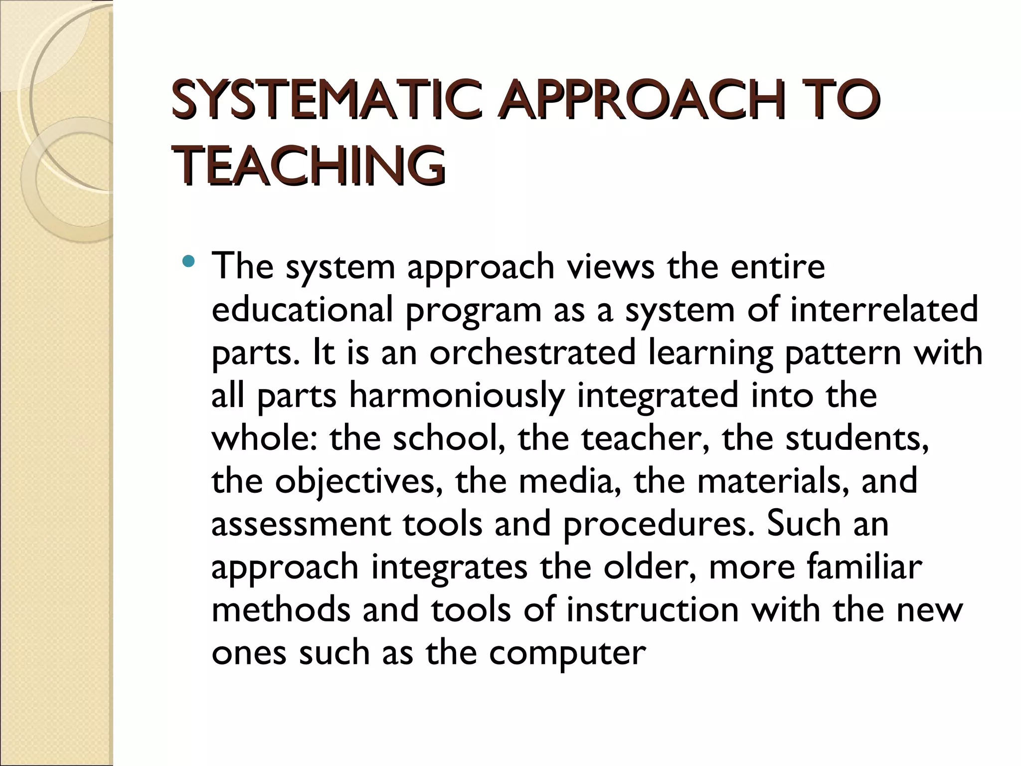 Systematic approach to teaching | PPT