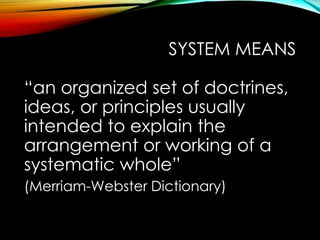 Systematic Approach to Teaching Report | PPT