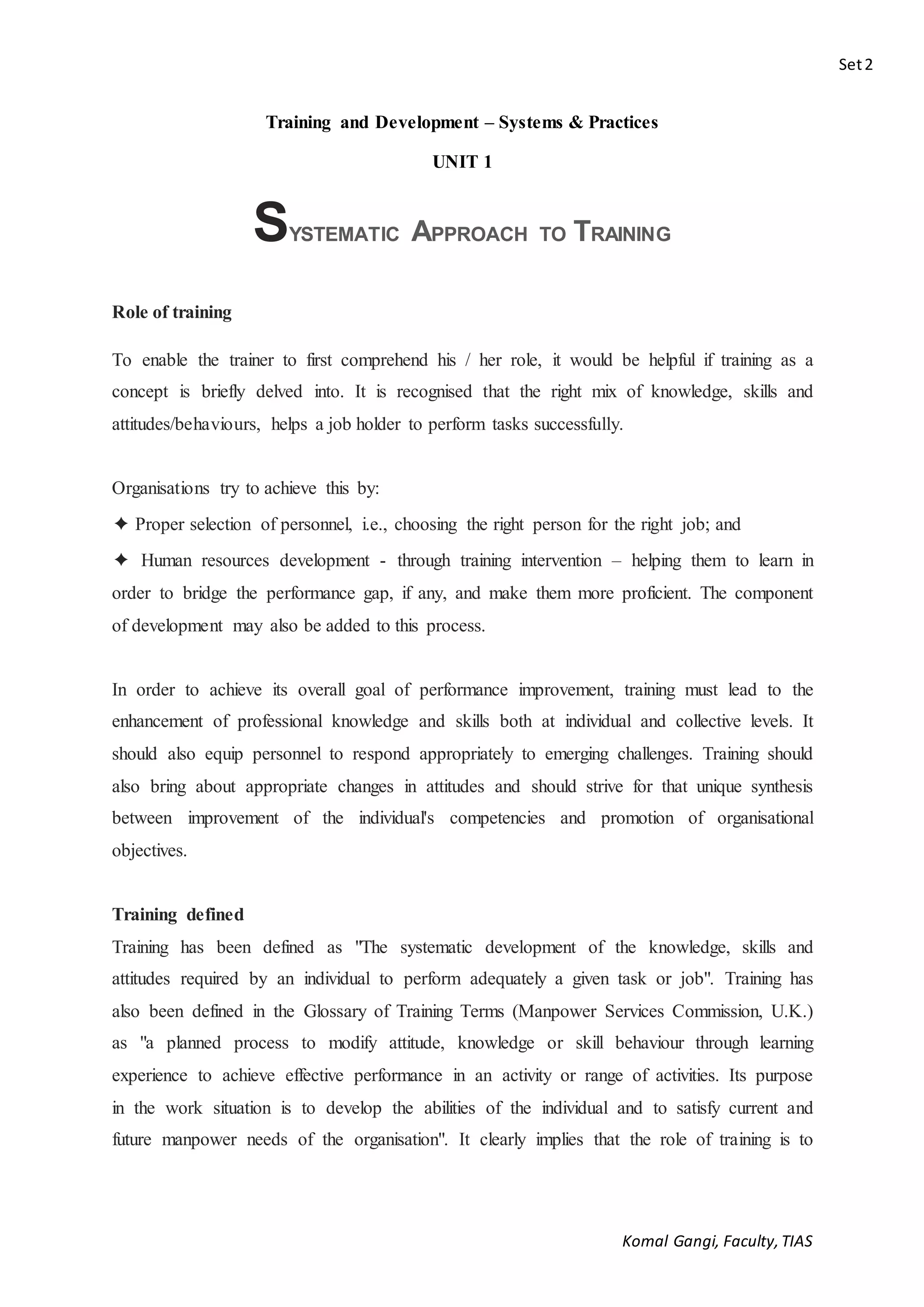 Systematic approach to training | DOCX