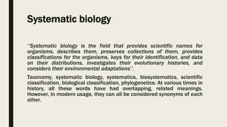 Contribution to Systematic biology. KUST | PPTX