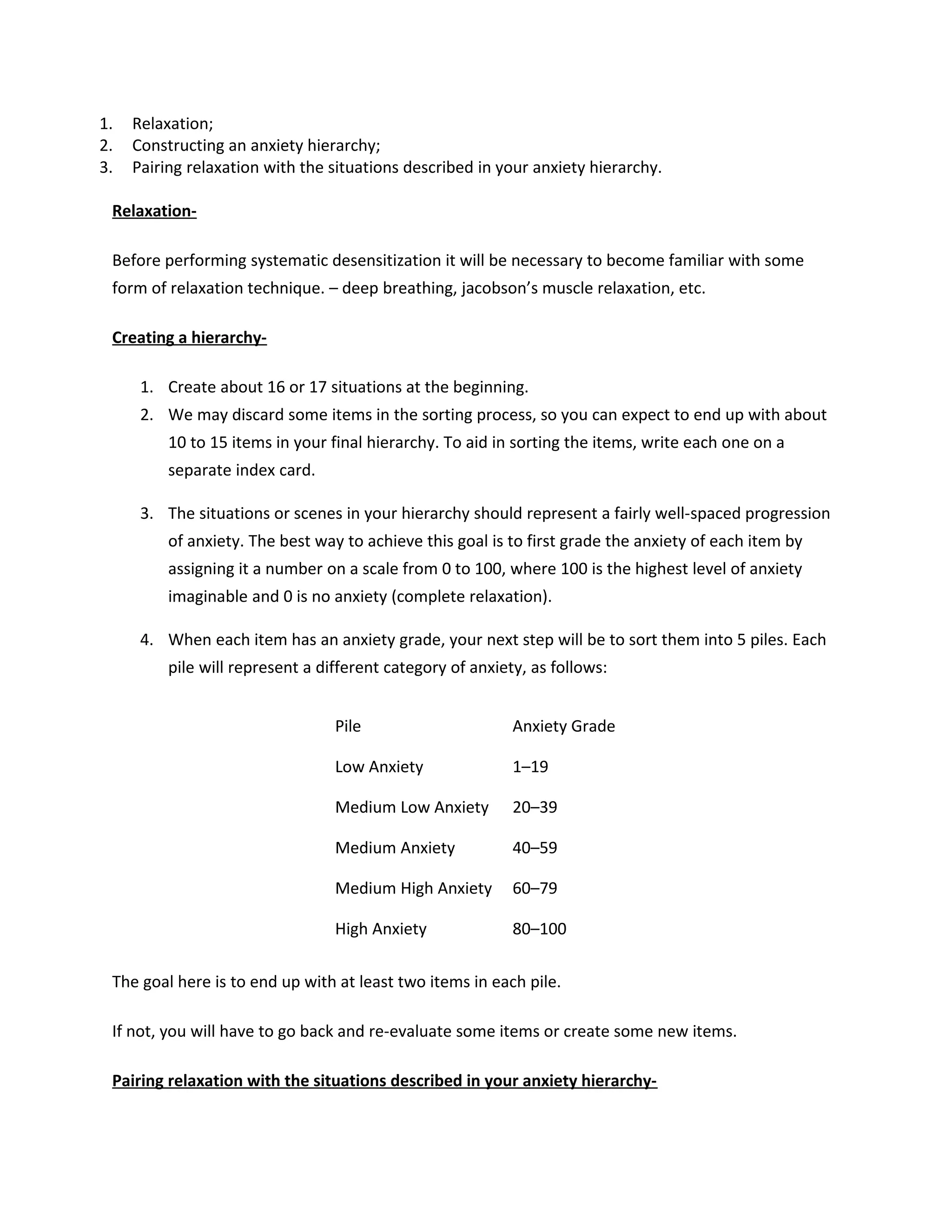 Systematic desensitization | DOC