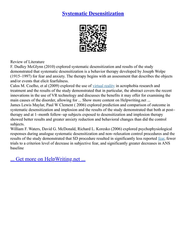 Systematic Desensitization | PDF