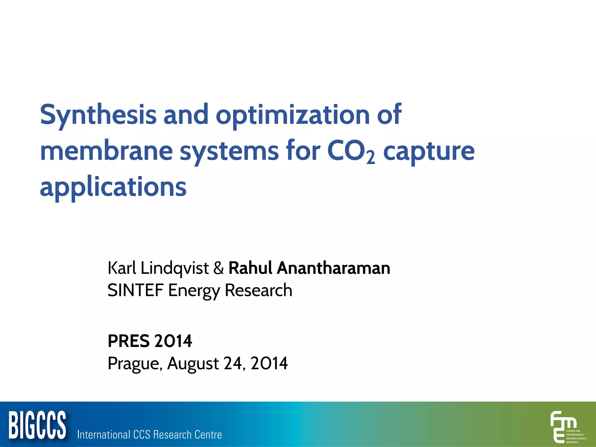 Systematic design of membrane systems for CO2 capture | PDF