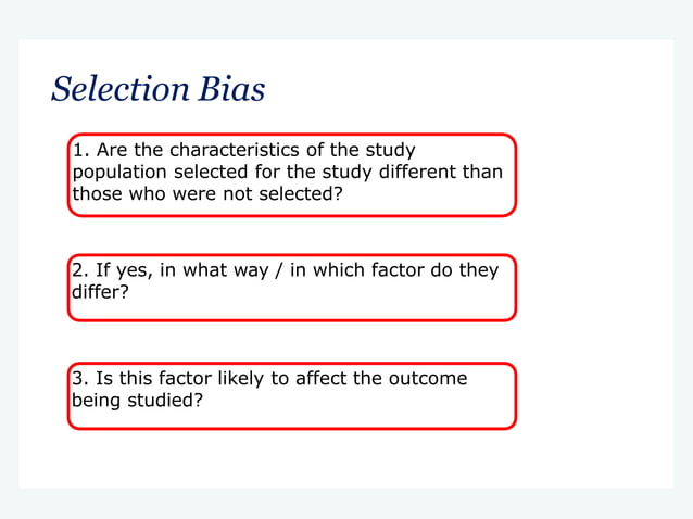 Systematic error bias | PPTX | Diseases and Conditions | Medical Health