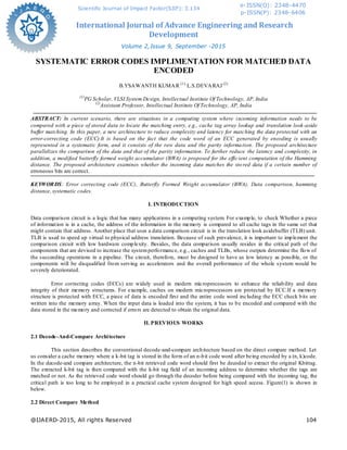 Systematic error codes implimentation for matched data encoded 47405 | PDF