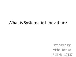 Systematic innovation | PPT