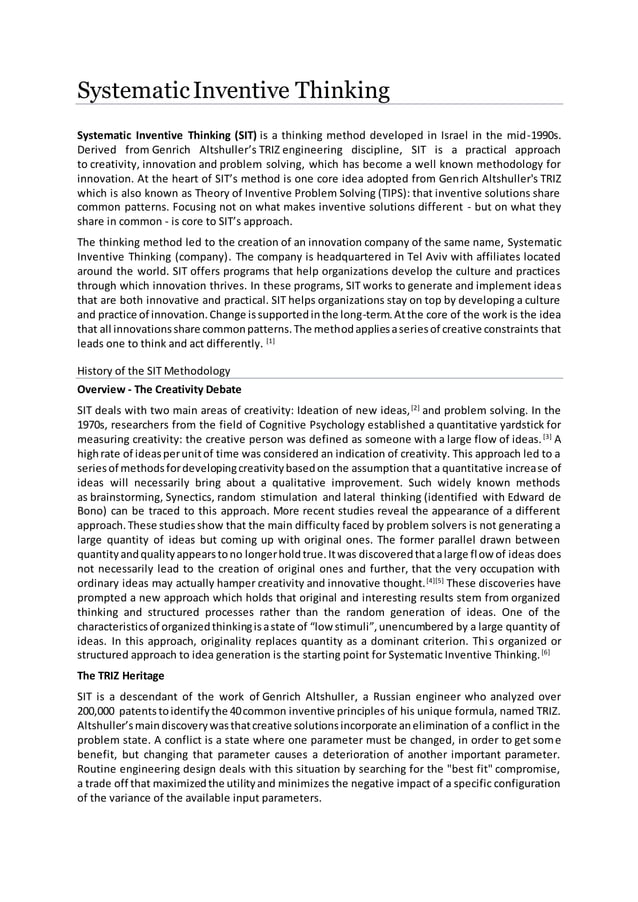 Systematic inventive thinking | DOCX