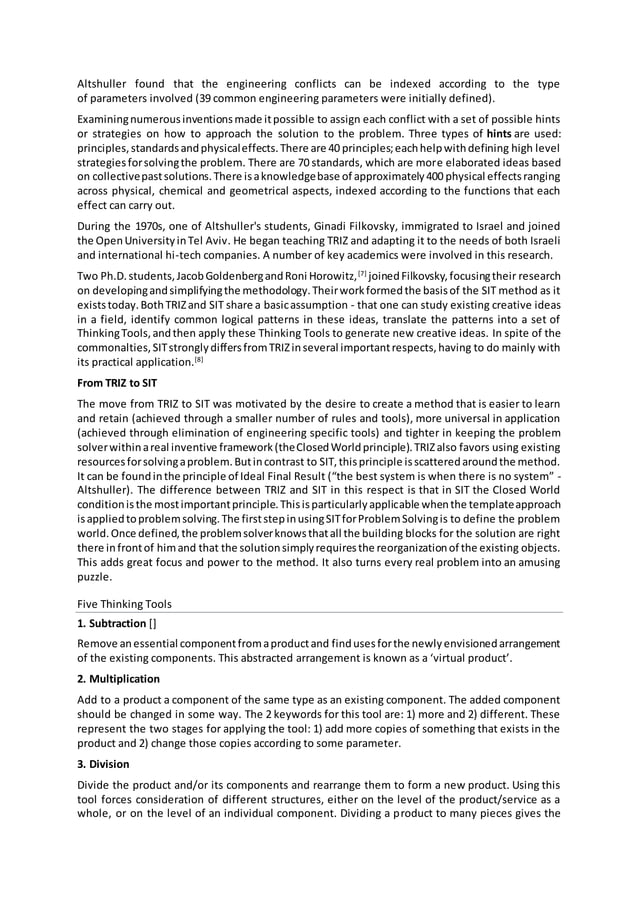 Systematic inventive thinking | DOCX