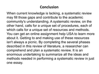 A Brief Review of Systematic Literature Review | PPTX | Educational ...