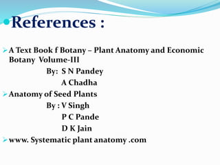 Systematic plant anatomy with special reference of various | PPTX