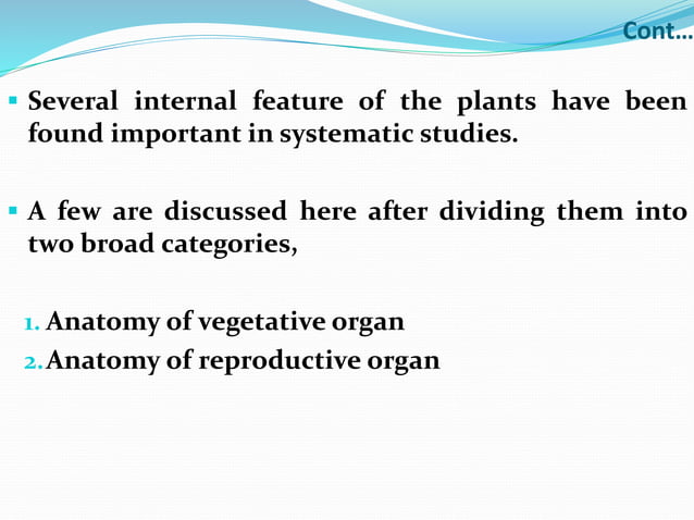 Systematic plant anatomy with special reference of various | PPTX