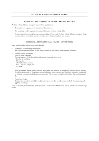 Systematic Problem Solving | PDF