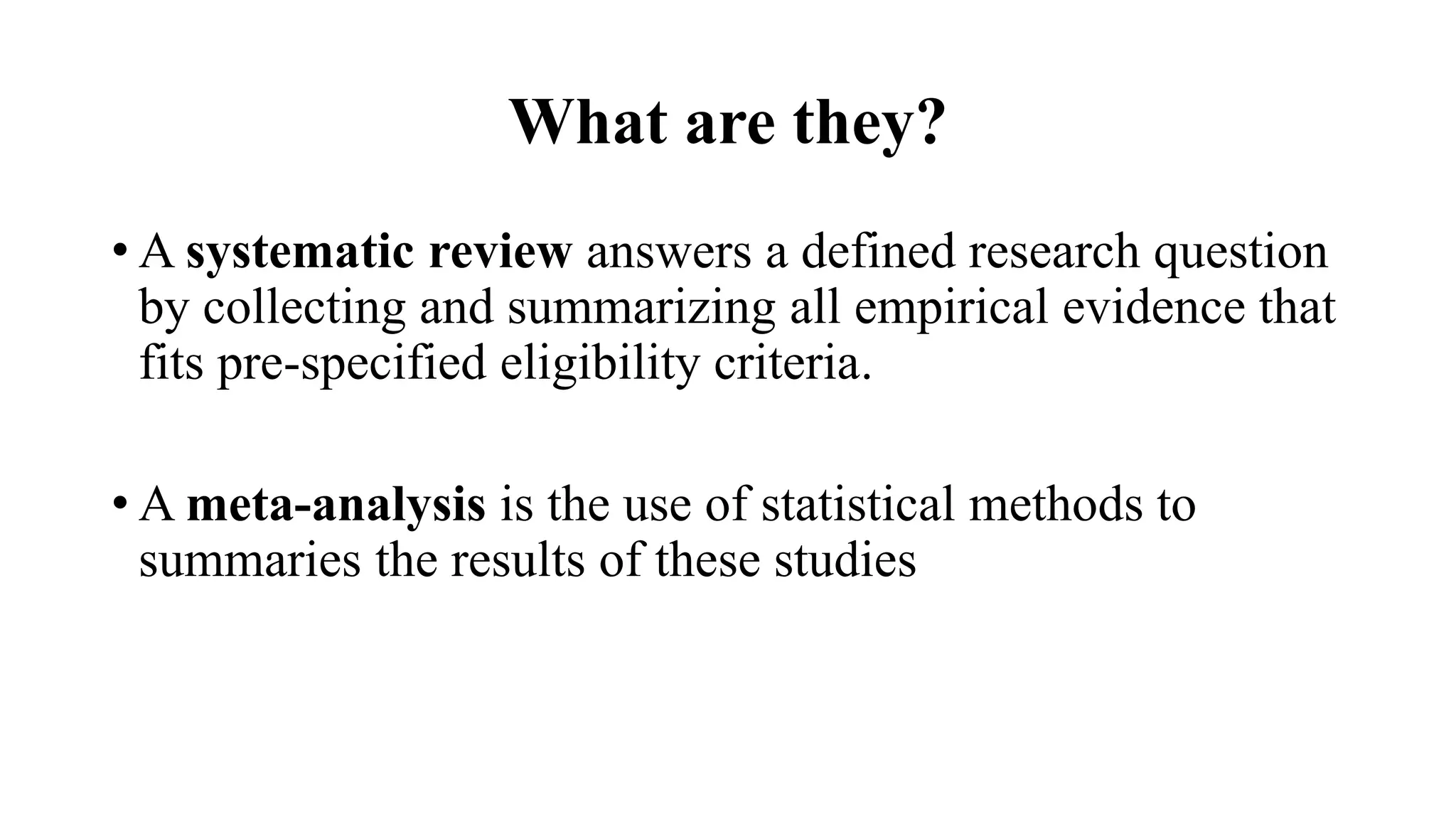 Systematic review and meta analysis | PPTX