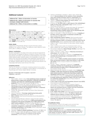 Systematic review and meta analysis comparing land and aquatic exercise ...