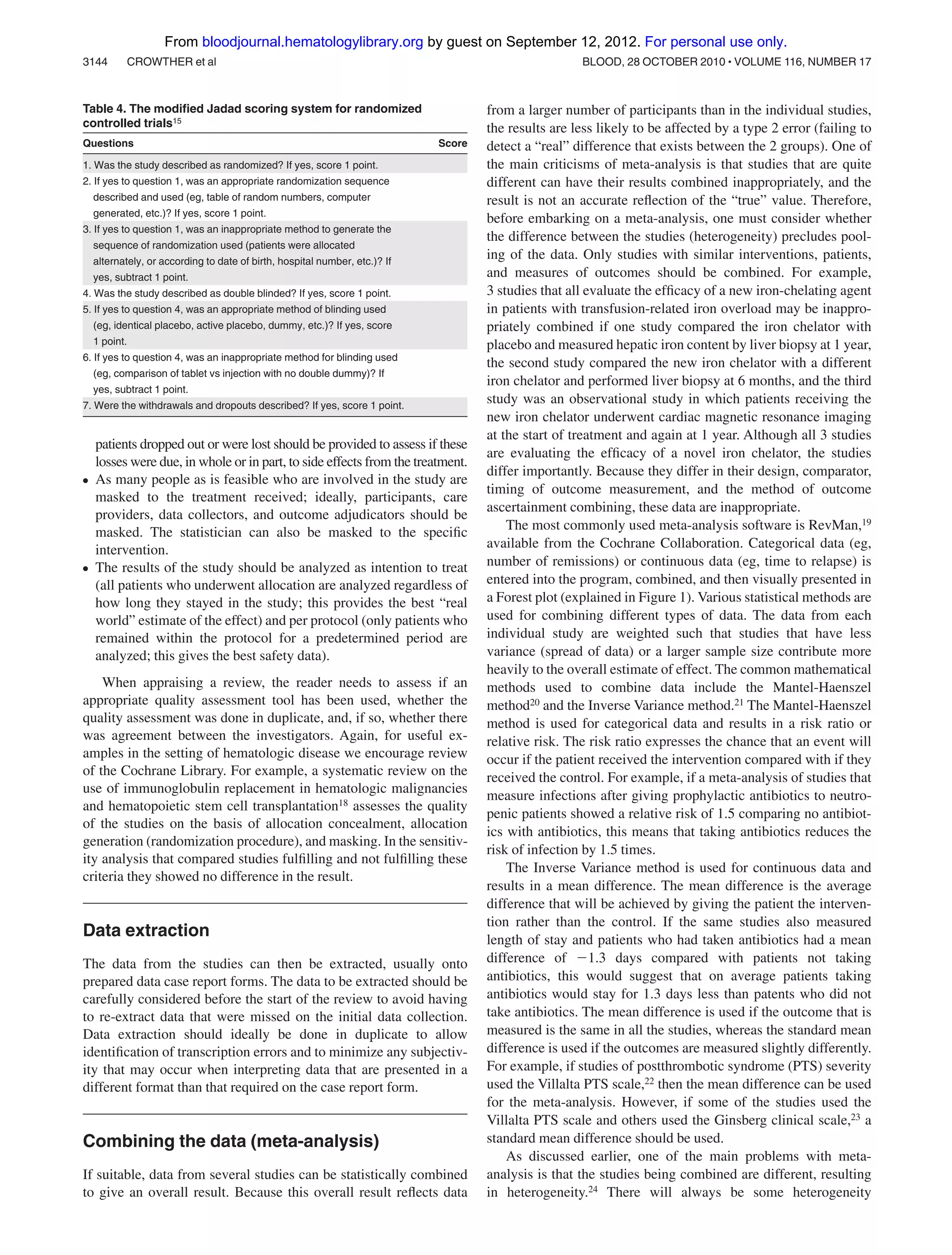 Systematic review and meta analysis methodology | PDF
