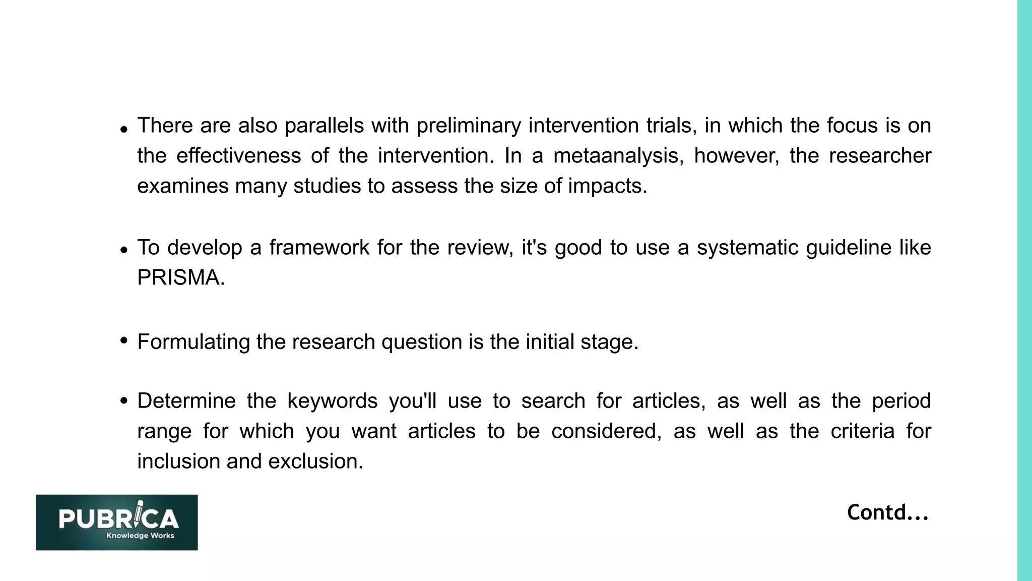 Systematic review article and meta analysis .main steps for successful ...