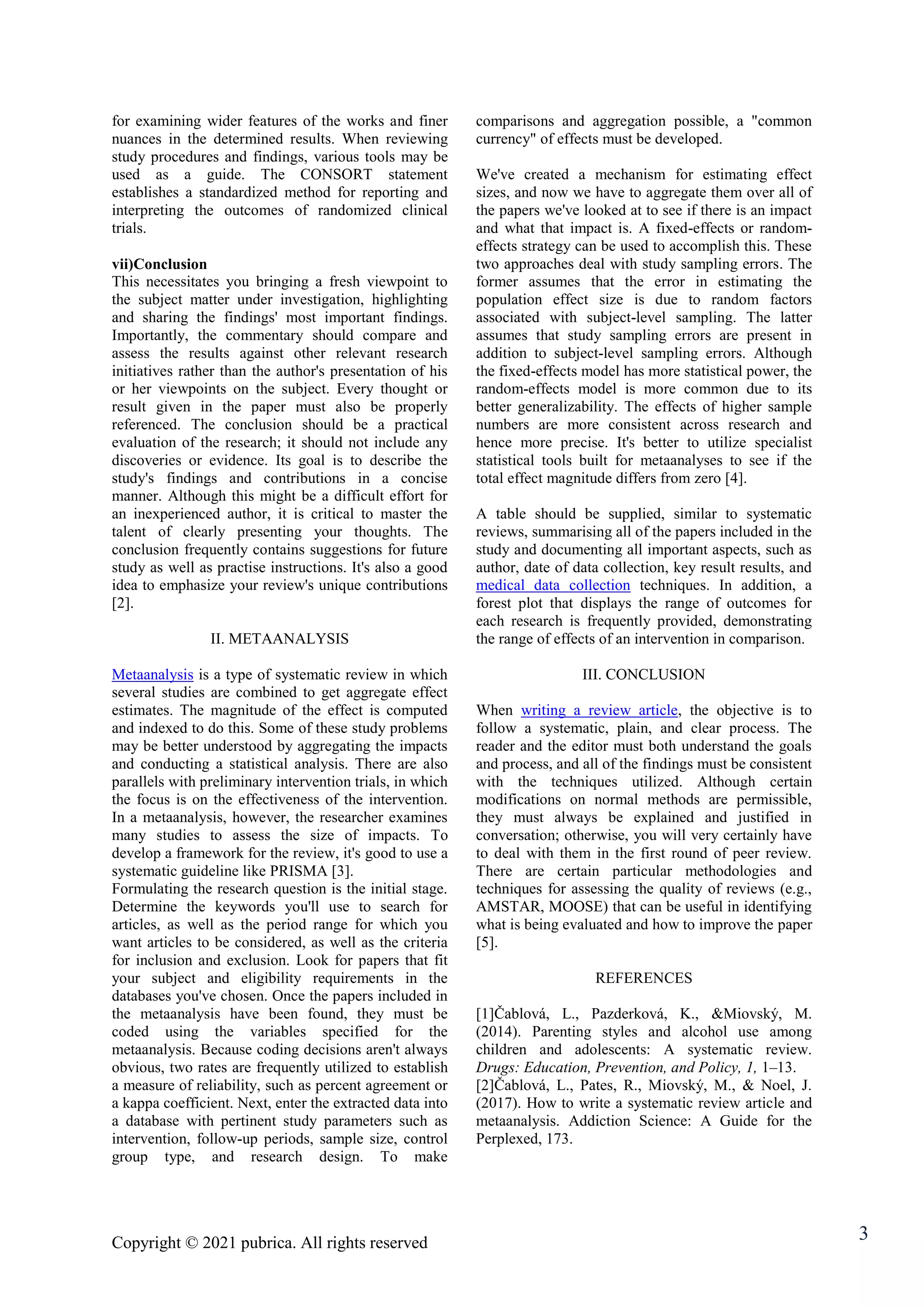 Systematic review article and Meta-analysis: Main steps for Successful writing – Pubrica | PDF