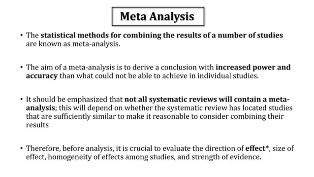 Systematic Review & Meta Analysis.pptx | Educational Assessment | Education