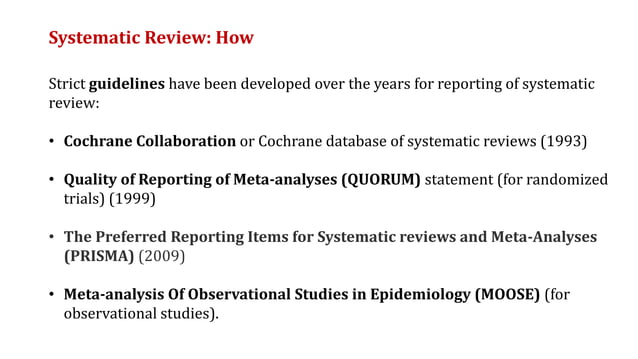Systematic Review And Meta Analysis Pptx