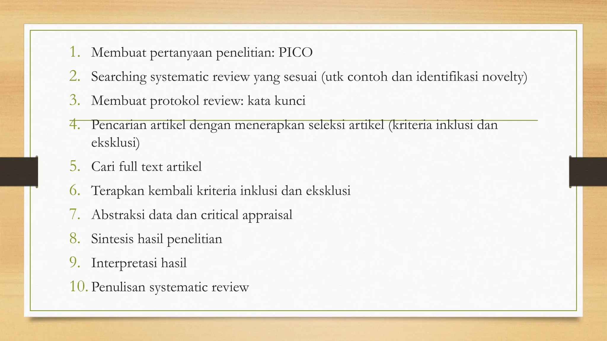 SYSTEMATIC REVIEW UNTUK PUBLIKASI JURNAL | PPTX