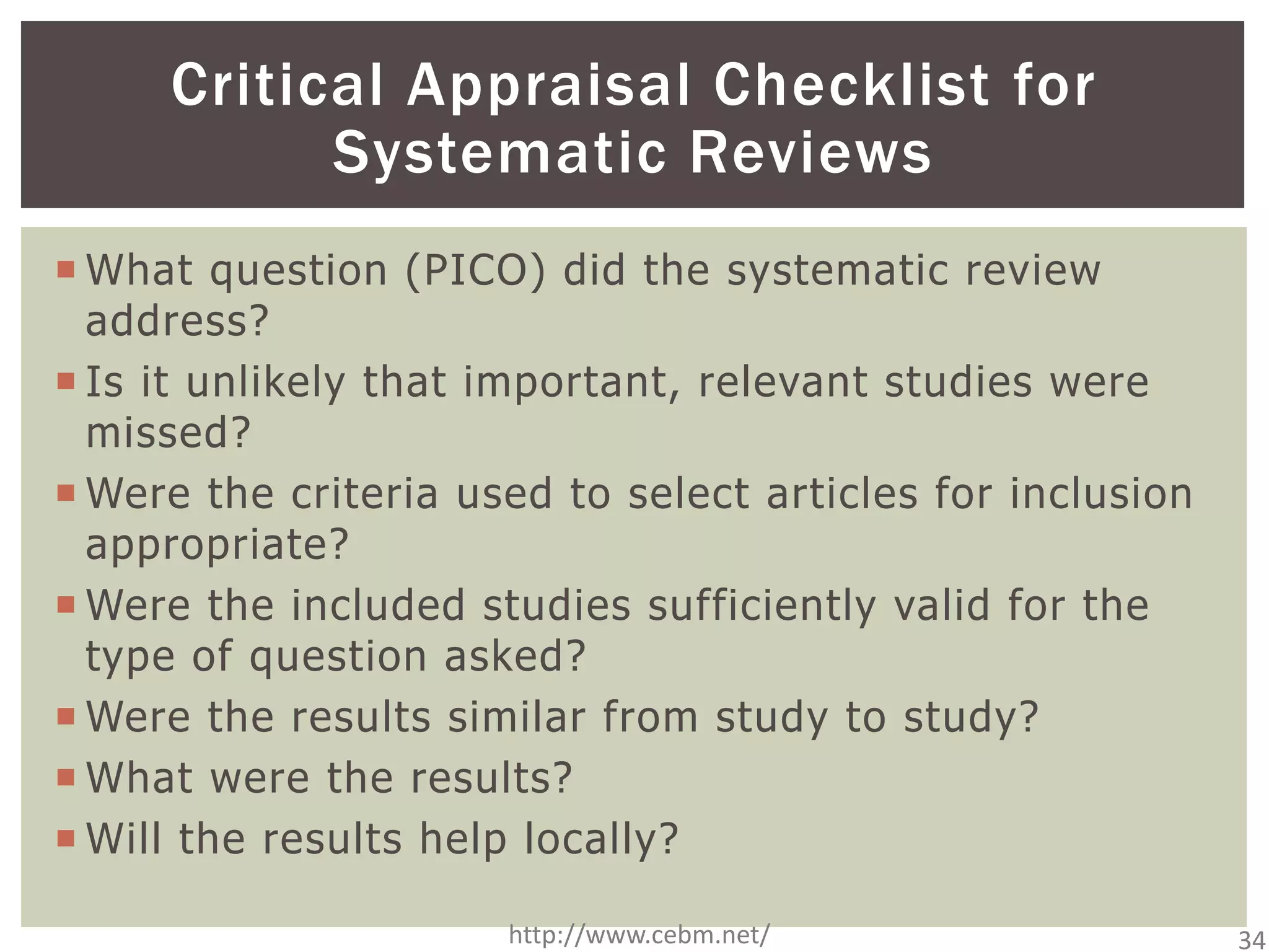 Evidence-Based Medicine: Systematic Reviews | PDF