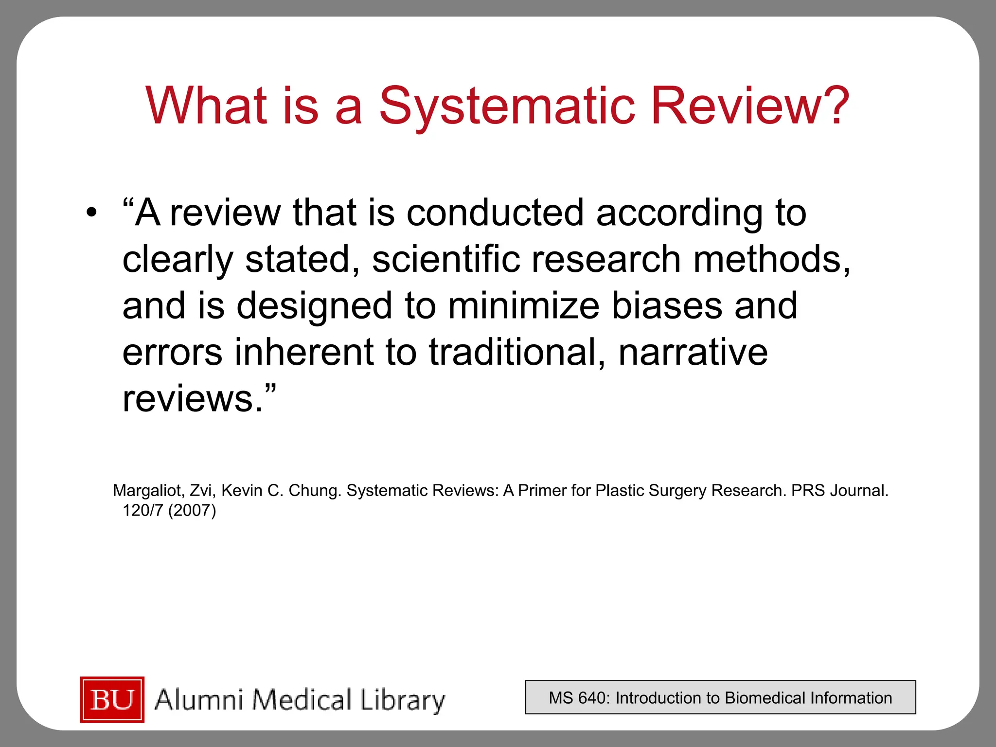 Systematic Reviews ppt for study by students | PPT