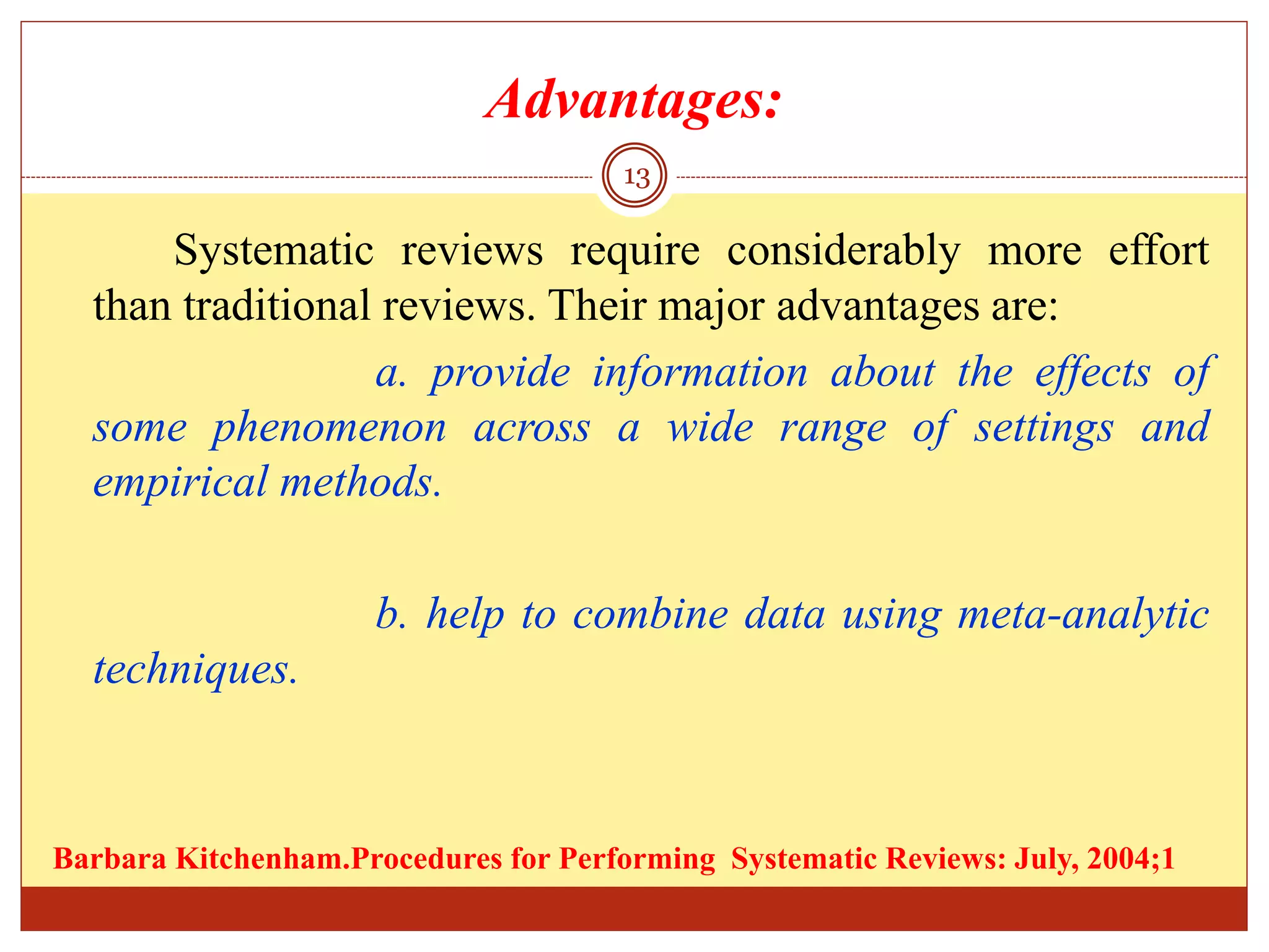 Systematic Reviews And Metanalysis | PPTX