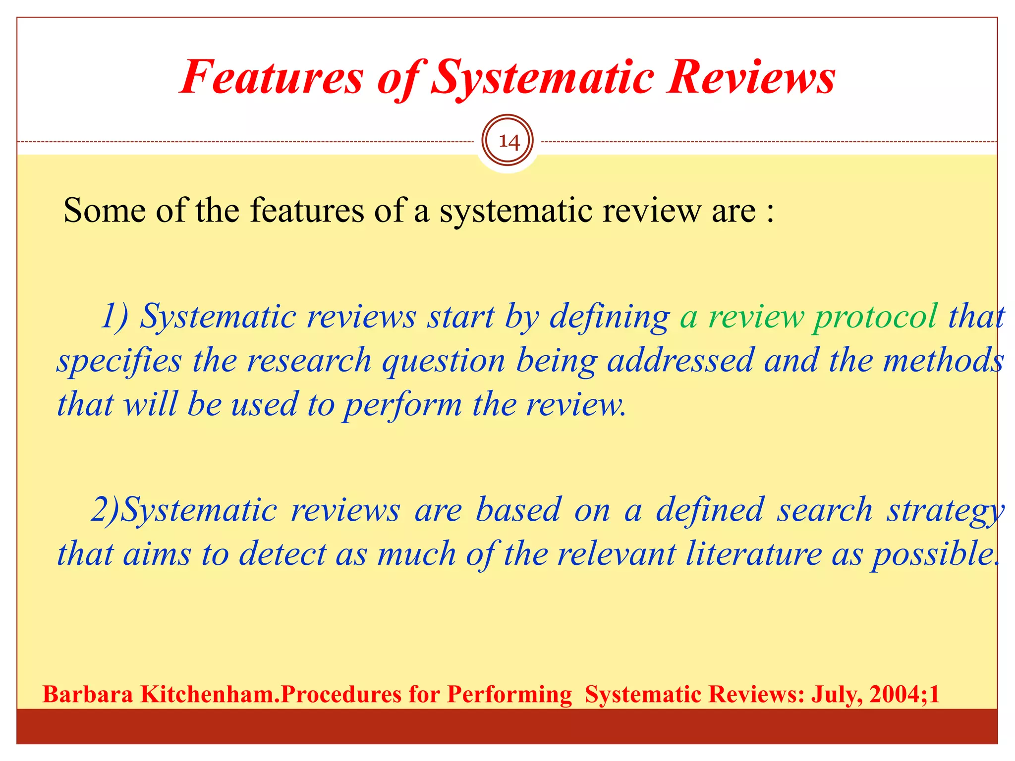 Systematic Reviews And Metanalysis | PPTX