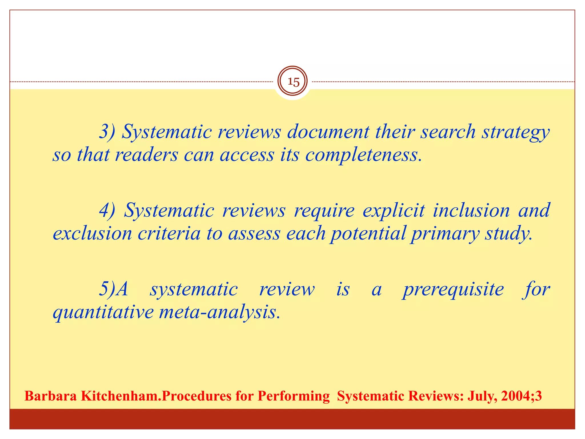 Systematic Reviews And Metanalysis | PPTX