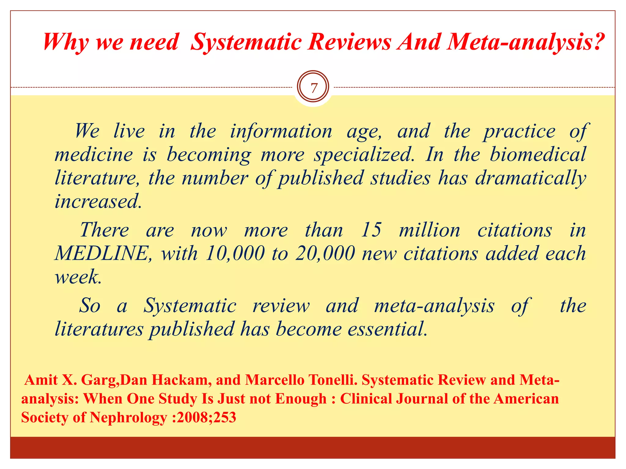 Systematic Reviews And Metanalysis | PPTX