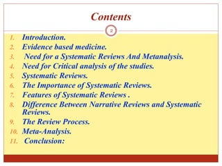 Systematic Reviews And Metanalysis | PPTX