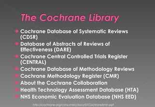 Overview of Evidence Based Medicine and Systematic Review Methodology | PPT